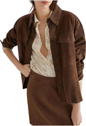 Marella Femme, Blouses et Chemises, Brun, Taille: 38 FR Gioco Jacket