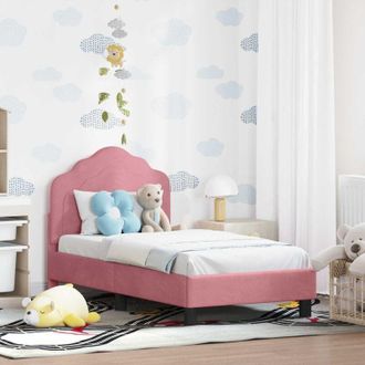 vidaXL vidaXL Cadre de lit pour tout-petit avec t&ecirc;te de lit Rose 70 x 140 cm