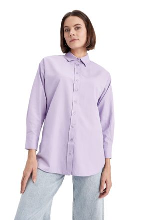 DeFacto Damen Z2251AZ Tunic Shirt, Lilac, M
