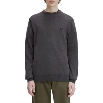 Fred Perry Homme, Pulls, Gris, Taille: M Pull Classique Col Rond