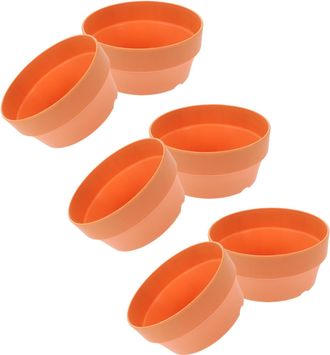 Artibetter 6 St&uuml;ck Kunststoff Blument&ouml;pfe Imitation Ton mit Abflussloch 12,5cm Rund f&uuml;r Sukkulenten Innen und Au&szlig;enbereich