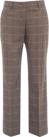 Kaos Kaos - Pantalon droit &agrave; carreaux - Femme - Pantalons - Brun - Taille: 40 FR