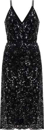 Twinset Femme, Robes, Noir, Taille: 42 FR Longue Robe &agrave; Bretelles et Fond de Robe