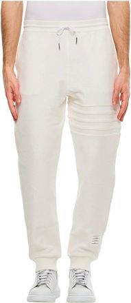 Thom Browne Homme, Pantalons, Blanc, Taille: M Pantalon de surv&ecirc;tement en coton 4-Bar