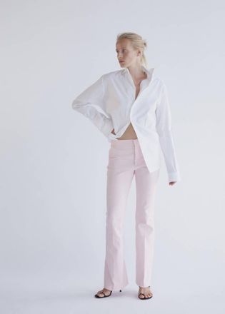 Mango Pantalon flare taille normale rose pastel - Femme - 32 - MANGO