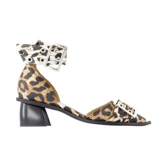 Ganni Leopardenmuster Blockabsatz Sandalen - - Shoes - Damen - Mehrfarbig - 37 EU