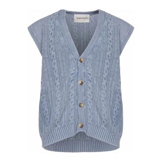 Amaranto V-Ausschnitt Pullover mit Knopfleiste - - Knitwear - Herren - Blau - 2XL