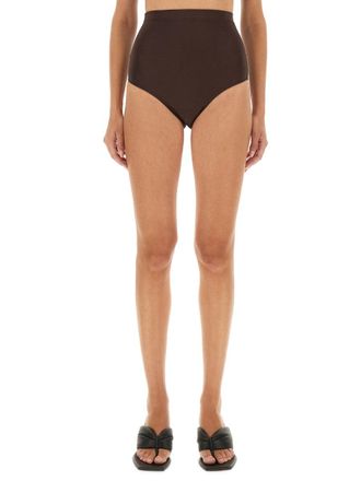 Rick Owens High-Waisted Viscose Shorts - Brown