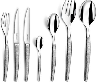 Lou Laguiole Jet Textil 62-teiliges Tafelbesteck & Steak