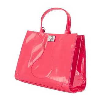 Zadig&Voltaire Womens Quilted Patent Leather Top Handle Bag Pink Cowhide