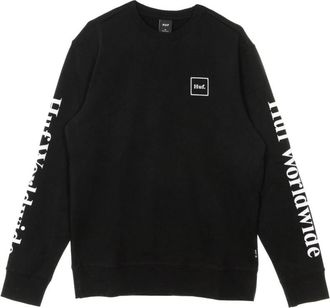 HUF Schwarzer Crew Neck Sweatshirt Essentials - - Sweatshirts & Hoodies - Herren - Schwarzk - S