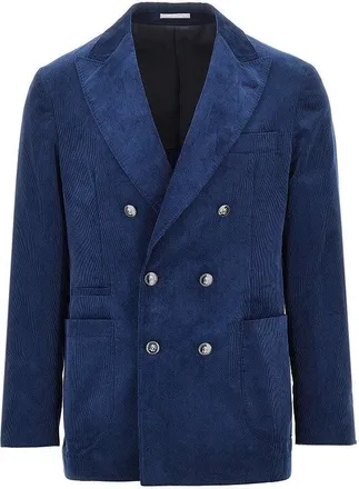 Brunello Cucinelli Corduroy double-breasted jacket Man 48