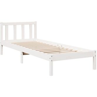 vidaXL Massivholzbett Extra Lang ohne Matratze Weiß 100x220 Kieferholz Vidaxl