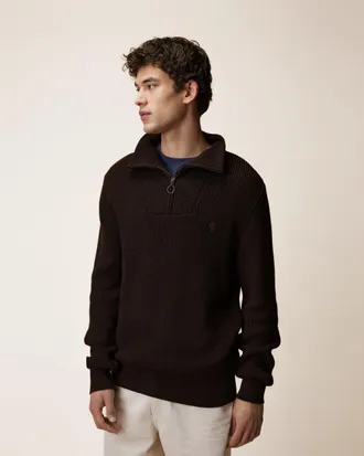 Faguo Pull camionneur en laine chocolat