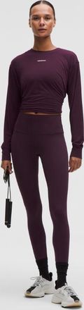 lululemon Wunder Train Crop Leggings mit hohem Bund f&uuml;r Frauen - 58 cm - Gr&ouml;&szlig;e 10 in Black Plum