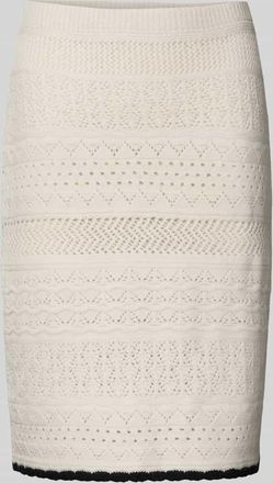 Marc Cain Knielanges Wollrock mit Lochmuster