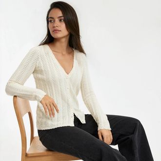 La Redoute Collections Cardigan Col V En Fine Maille Boutonn&eacute;
