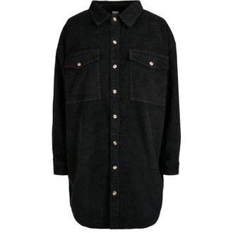 Urban Classics Hemdjacke f&uuml;r Damen Lang&auml;rmlig (Schwarz)