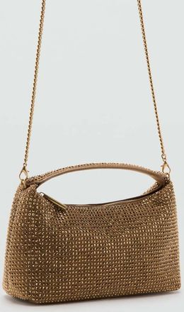 Mango Sac &agrave; main &agrave; strass ocre - Femme - Taille unique - MANGO