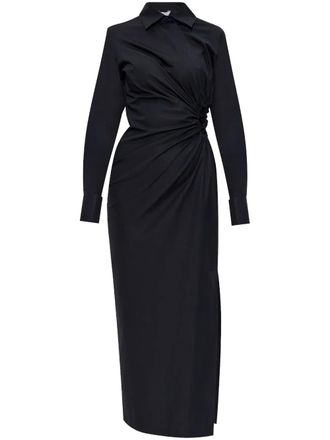 Max Mara robe mi-longue à détails drapés - Noir