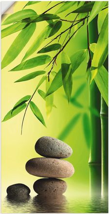 Artland ARTland Wanddeko Wandtattoo selbstklebende Vinylfolie 50x100 cm Asien Wellness Zen Steine Spa Blätter Entspannung Bambus Grün T9PN