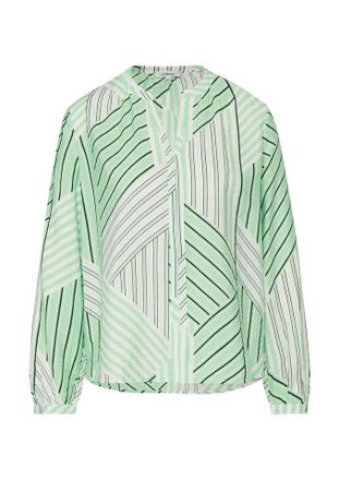 s.Oliver Langarmbluse Bluse Viskosebluse mit Raffung und All-over-Print