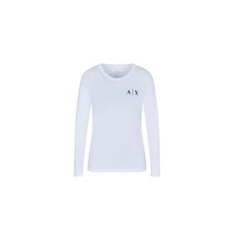 A|X Armani Exchange T-shirt ML Logo Brillantino Lato Cuore - - Tops - Damen - Wei&szlig; - XS