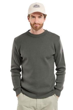 Armor Lux Pull Marin à Boutons uni col Rond FOUESNANT