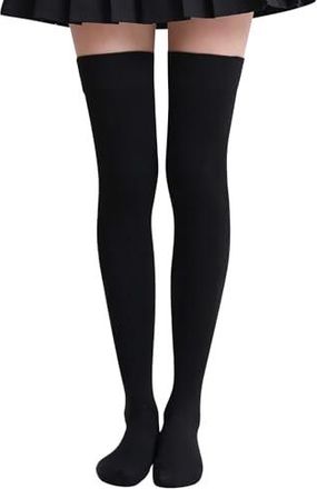 Generic Paire De Chaussettes Extra Longues Couleur Unie, Montantes -Dessus Du Genou, En Nylon Femme Hautes Cuisse WomenS Socks Bas Hauts Hiver Womens Chausset