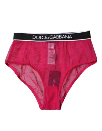 Dolce & Gabbana Womens Fuchsia Tulle Nylon Mid Waist Panty Underwear Elastane Silk Clothing