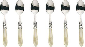 Bugatti Bugatti ALCAM-N4207 Aladdin Kaffeelöffel-Set, 6-teilig, Edelstahl/ABS, elfenbeinfarben, 21 x 18 x 3 cm