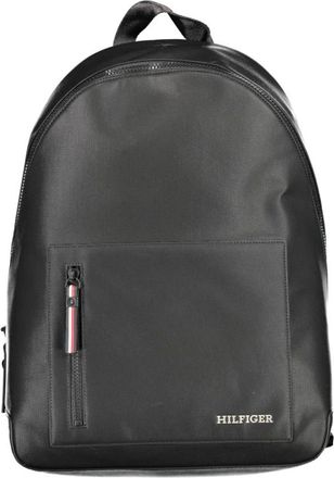 Tommy Hilfiger Homme, Sacs, Noir, Taille: ONE Size Sac &agrave; dos en polyester noir avec compartiment pour ordinateur portable
