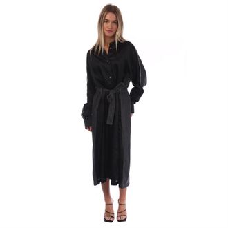 Diesel D-Paige-Stram Hemdblusenkleid f&uuml;r Damen, Kunstseide (Schwarz)
