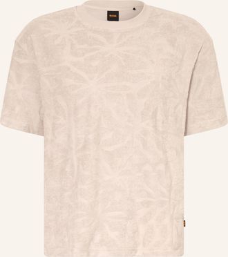 HUGO BOSS T-Shirt Flower Aus Frottee beige
