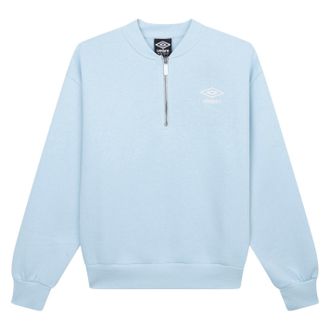 Umbro Damen Core Sweatshirt mit halbem Rei&szlig;verschluss Pullover, Angel Falls/Wei&szlig;, XS