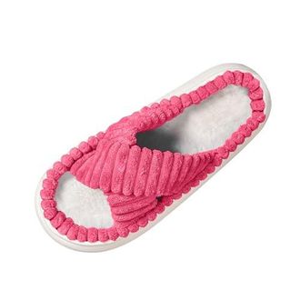 Generic Pantoufles &agrave; bout ouvert pour femme - Chaudes et d&eacute;contract&eacute;es - &Eacute;l&eacute;gantes - L&eacute;g&egrave;res - Respirantes - Antid&eacute;rapantes - Confortables - Hiver, rose vif, 