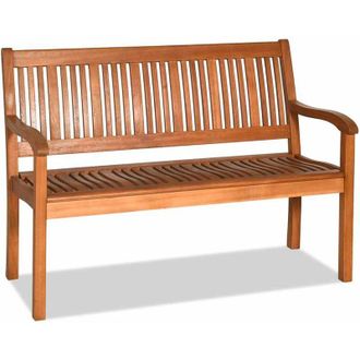 Costway Costway - Gartenbank Holz 2-3 Sitzer, bis 320kg, wetterfest, Sitzbank aus Eukalyptus 126x63x91cm