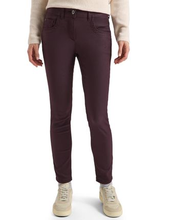 Cecil Damen 3715967 Hose im Leder-Look, Eggplant red, 29 W/30 L