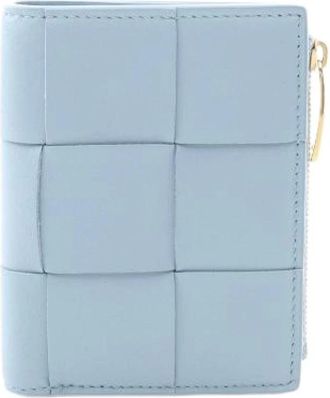 Bottega Veneta Portefeuille Cassette Small en cuir Pre-owned - Femme - Pre-owned - Bleu - Taille: ONE Size