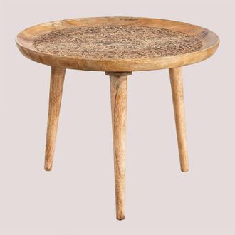 Sklum Runder Beistelltisch &Oslash;60 cm aus Nanup-Mangoholz Mango-Holz