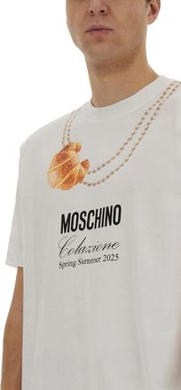 Moschino Logo-Print Cotton T-Shirt - White
