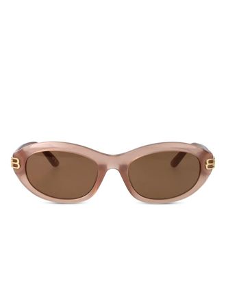 Balenciaga lunettes de soleil à monture ovale - Tons neutres