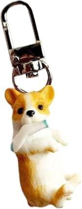 Generic Porte-clés de chien de dessin animé avec pendentif de charme, pendentif pour décoration de sac, sac à dos, sac à main, porte-clés Corgi, longueur : en