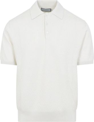 Canali Homme, Tops, Blanc, Taille: M Polo en coton