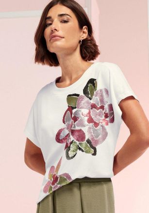 bianca Print-Shirt JULIE mit leicht schimmernden Paillettenmotiv