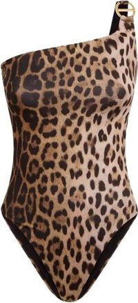 Moschino Femme, Maillots de bain, Brun, Taille: 44 FR Maillot de bain une pi&egrave;ce en Lycra imprim&eacute;