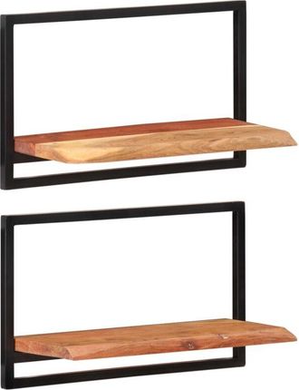 vidaXL Vidaxl - D&eacute;finir 2 &eacute;tag&egrave;res avec structure m&eacute;tallique et haut en bois diff&eacute;rentes tailles disponibles taille : 60 x 25 x 35 cm