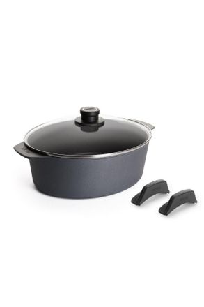Woll Woll Bräter Diamond Lite, Schwarz, Metall, 6 L, oval, 31x26x11 cm, backofengeeignet,backofengeeignet, kratzfest, antihaftbeschichtet, Kochen, Töpfe, B