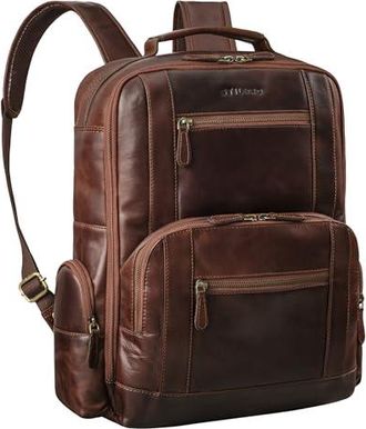 STILORD Tatum XL Grand Sac a Dos Ordi Portable 16 Pouces Cuir Vintage Sac &agrave; Dos Homme Respirant pour Valise Voyager Travail &Eacute;cole Cabine, Couleur:kansas - mar