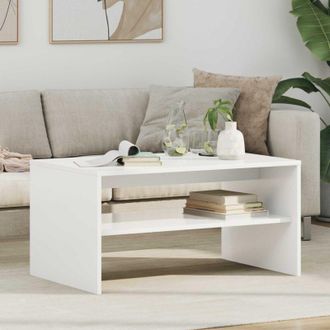 vidaXL vidaXL Table basse Blanc 80 x 50 x 40 cm Bois ding&eacute;nierie